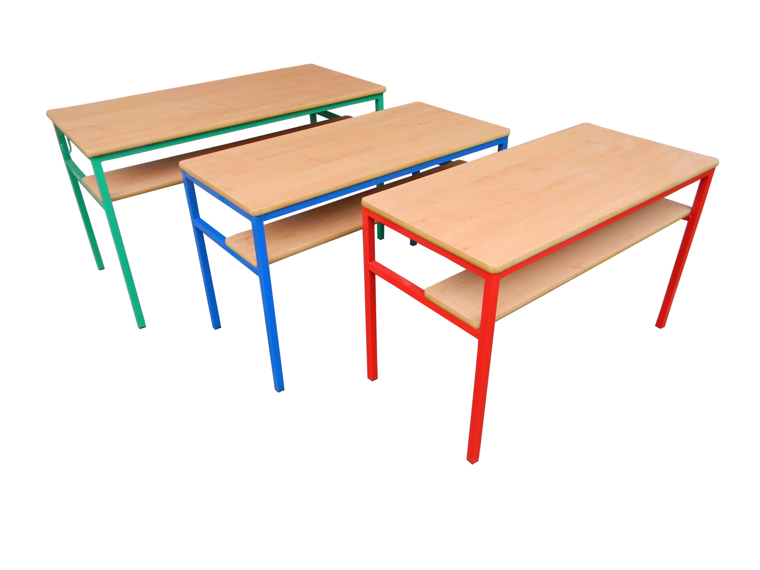 National School Double Table with Half Shelf - Peter Walsh & Sons ...