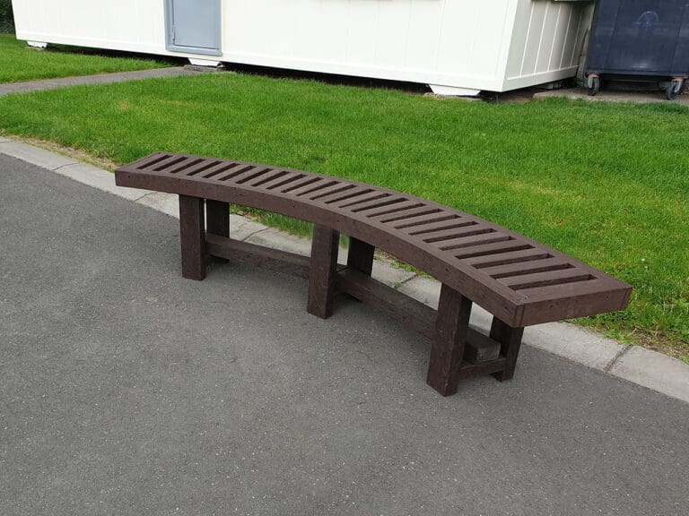 Recycled Plastic Slatted Curved Outdoor Bench - Peter Walsh & Sons ...